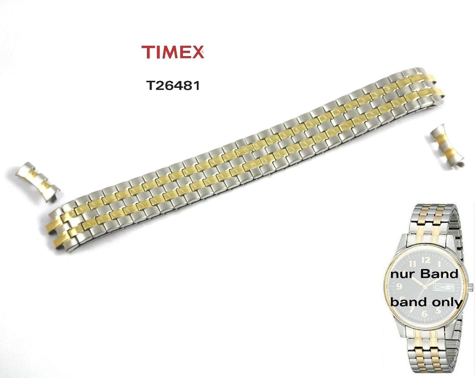 Timex Ersatzarmband T26481 Flexband Strechband Elevated Classics 16mm ...