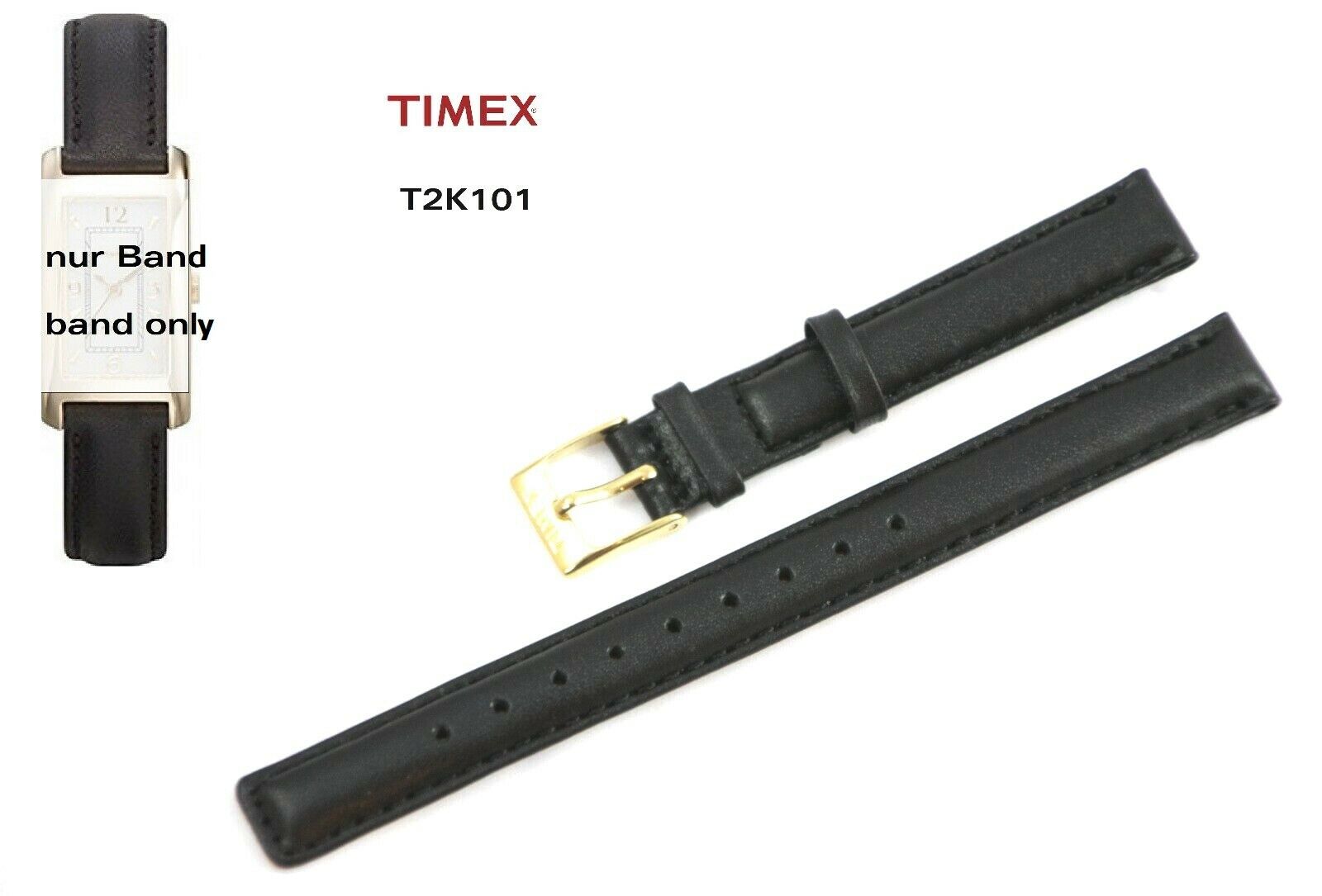 TIMEX Ersatzarmband T2K101 Rectangular Damen Ersatzband Original 12mm ...